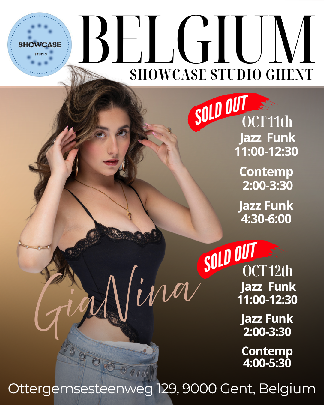 Showcase Dance Studio – Belgium (6 SOLD OUT CLASSES) – GiaNina Inc